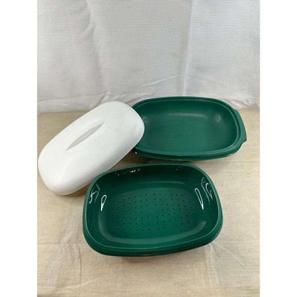 Tupperware | Kitchen | Tupperware Vintage 3piece Green Micro Steamer ...